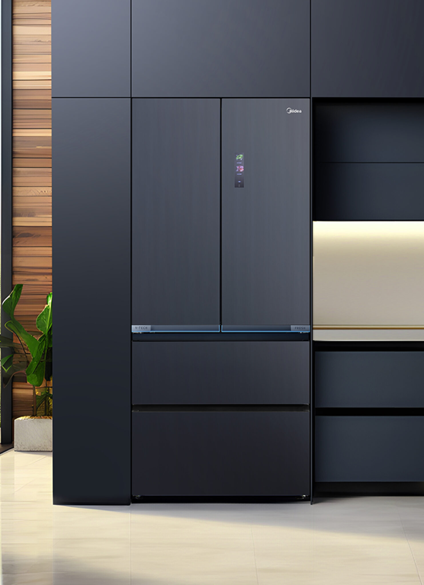 Midea Insta-Fit Series Fridge Freezer (MDRF705BIE70) - Midea Malta